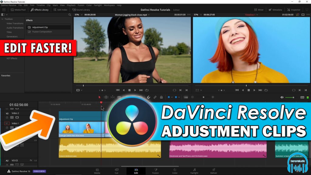DaVinci Resolve - How to use Adjustment Clips and Edit Faster ...