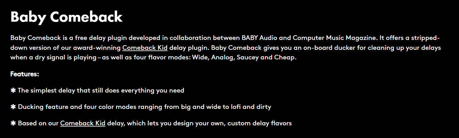 4 FREE PLUGINS from BABY AUDIO - benonistudio