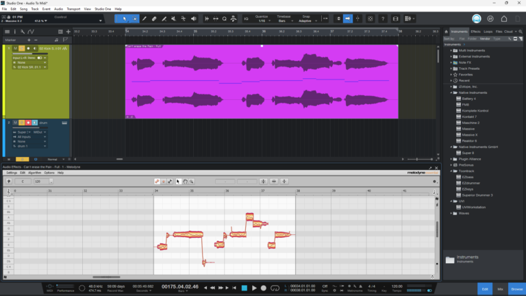 How to Turn AUDIO into MIDI in Studio One 6 - benonistudio